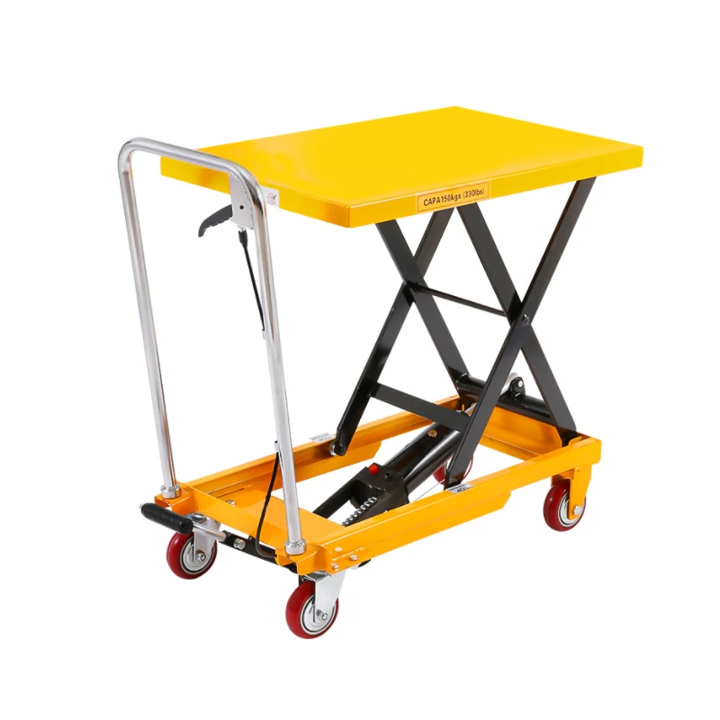 Scissor manual lift trolley 350kg 1.3 meter Manual portable hydraulic ...