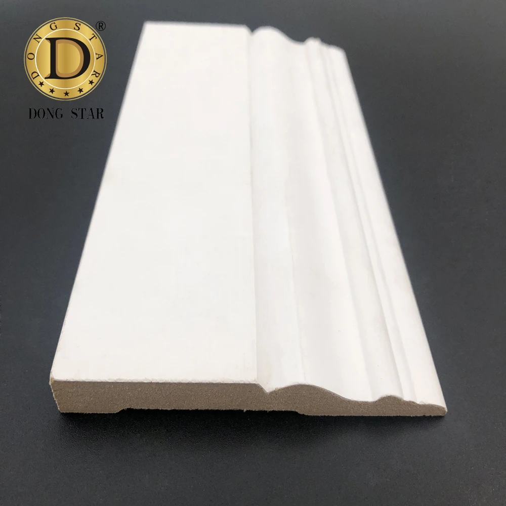 White Step Bevel Primed MDF Baseboard MDF Pine Casing Mouldings ...