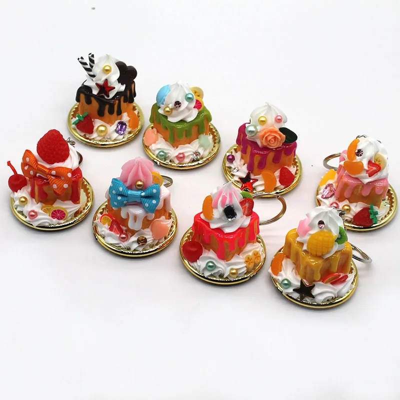 Cute Keychains 4 Different Types PVC Girly Key Chain with Cake Candy ...