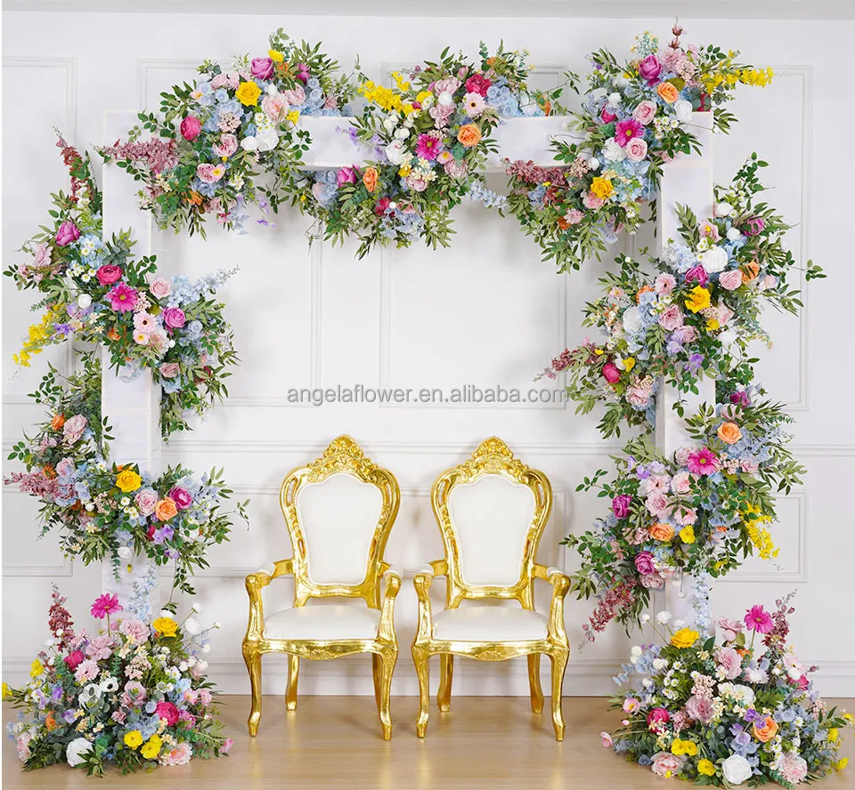 Mori Greenery Rose Peony Wedding Backdrop Frame Decor Floor Floral ...