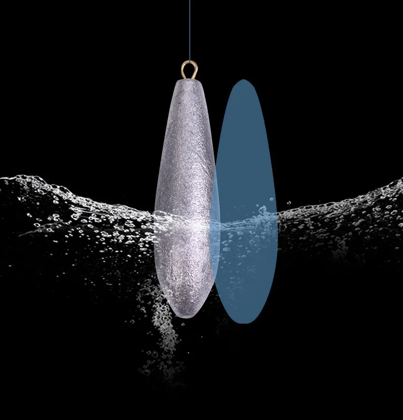 Fishing Lead Sinkers Water Drop Shape Weights Sinkers With Ring Casting ...