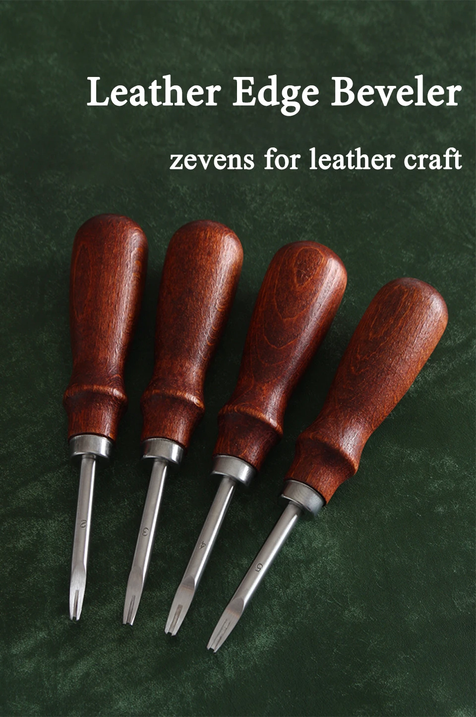 Wooden Handle Leather Craft DIY Tools - ZEVENS Leather Beveler