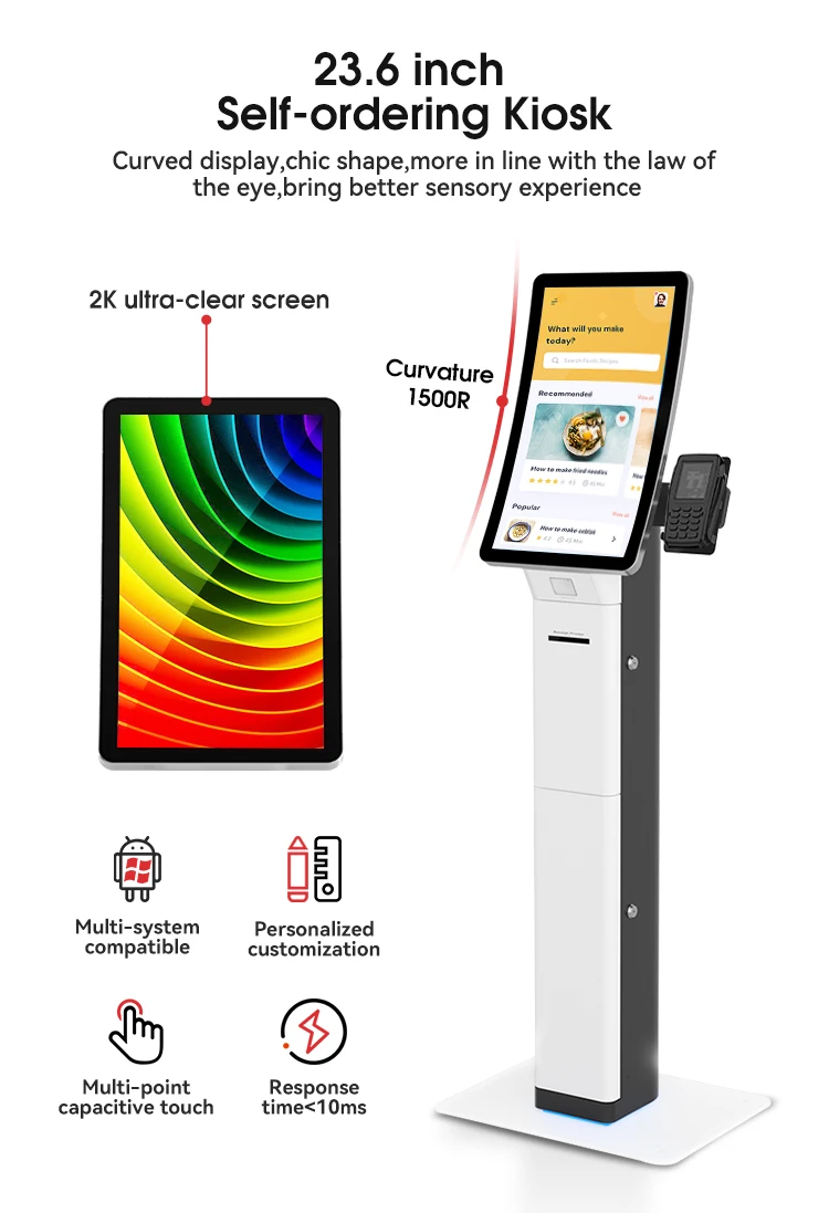 Indoor Kiosks Self Service 23.6 Inch SDK Panel Type Line Thermal ...
