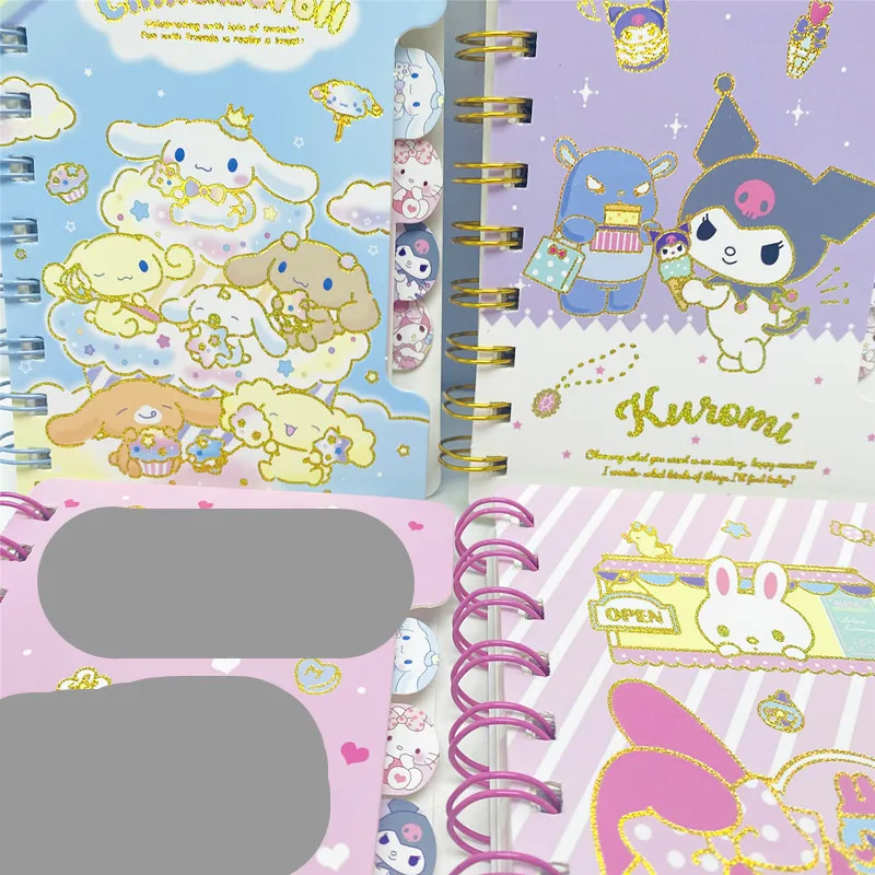 Kuromi Mymelody Cinnamoroll Notebook Student A6 Flip Page Coil Notebook ...