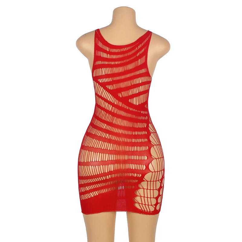 Plus Size Sexy Hollow Out Short Sleeveless Bodystocking For Fat Woman ...