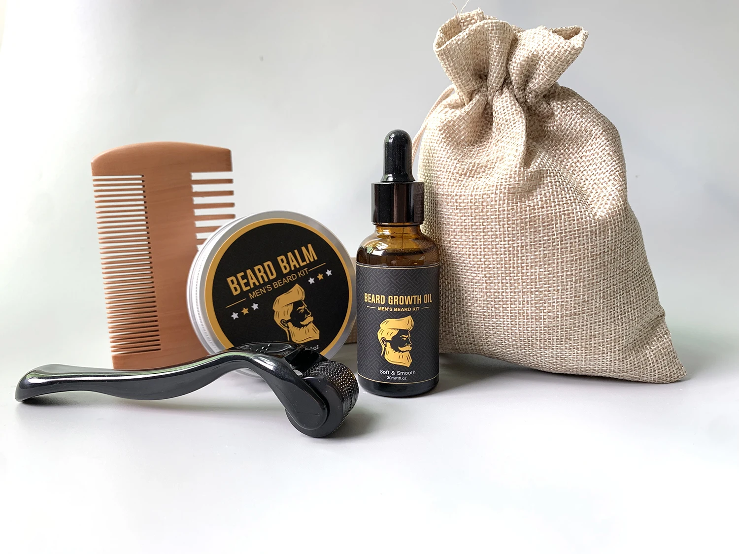 Custom Beard Grooming Kit with Clipper for Men's Hair Growth