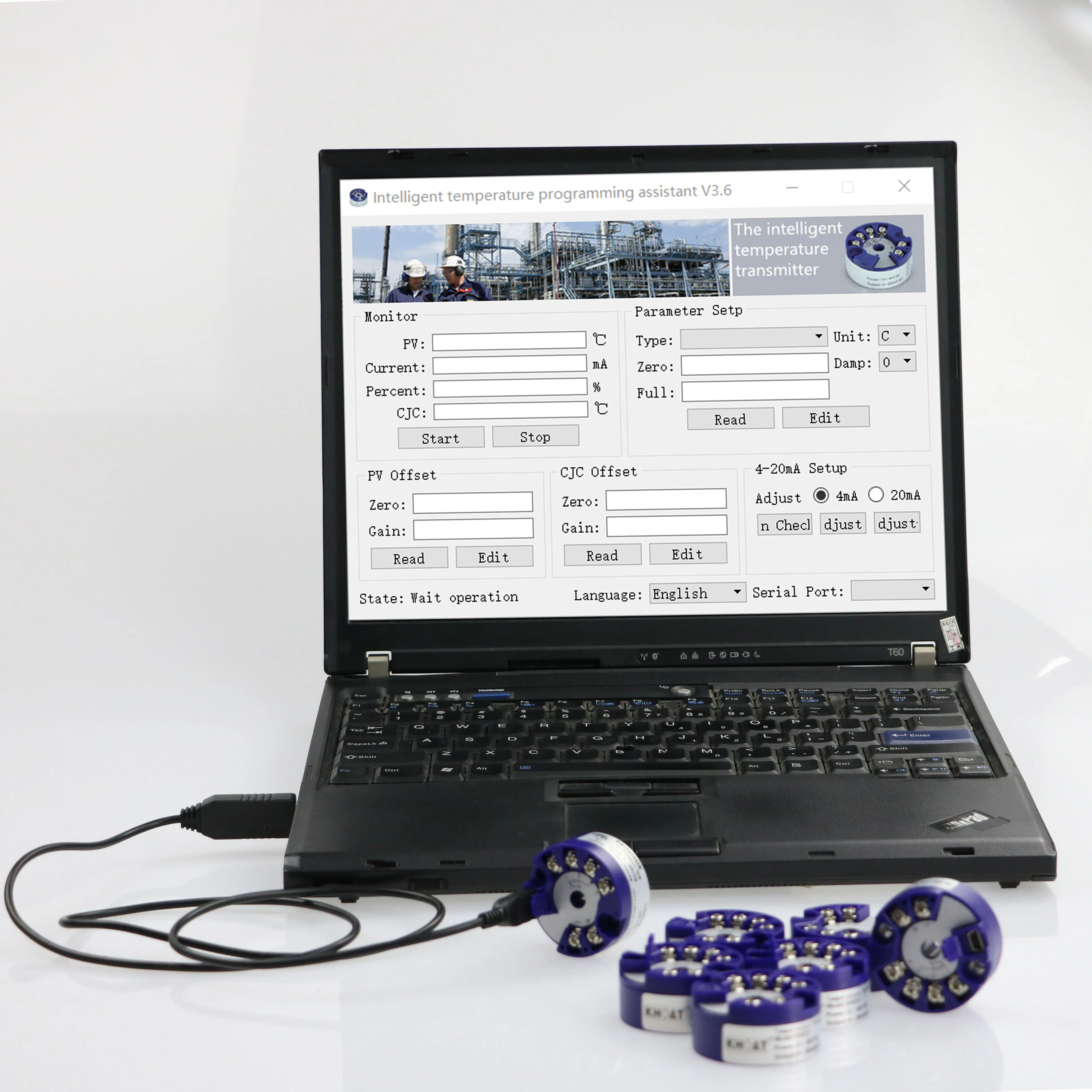 DIN B Hart 248 Head Mounted Pt100 Input 4-20mA Output signal Converter ...