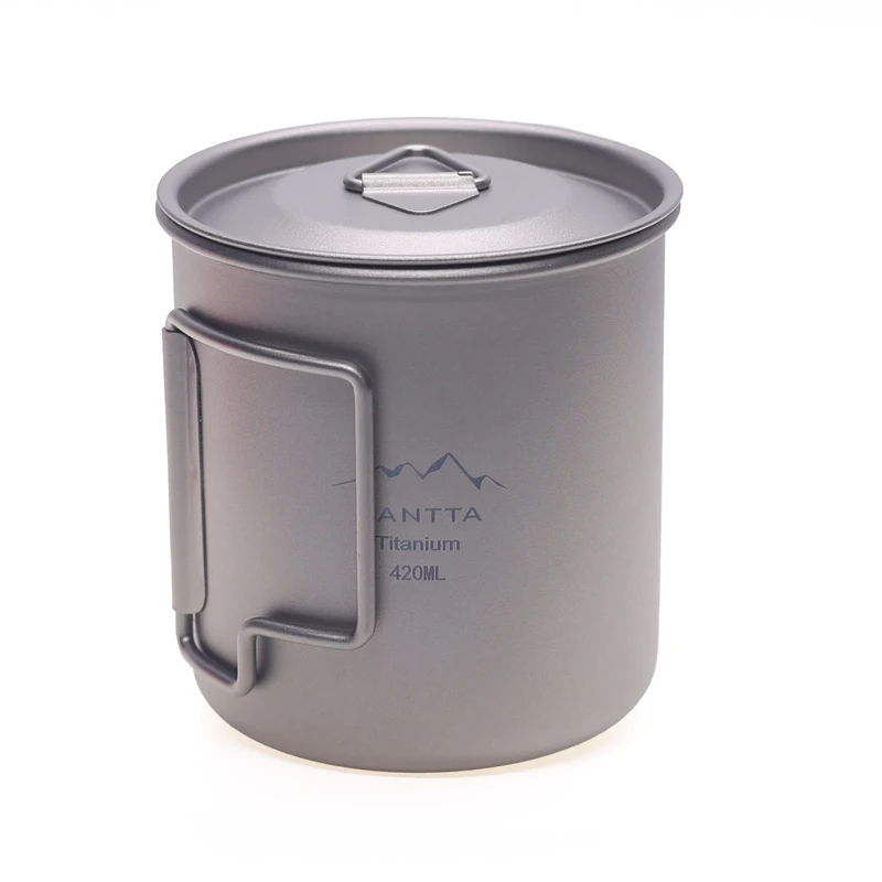 Santta Pure Titanium 420ml Camping Mug With Lid And Folding Handle ...