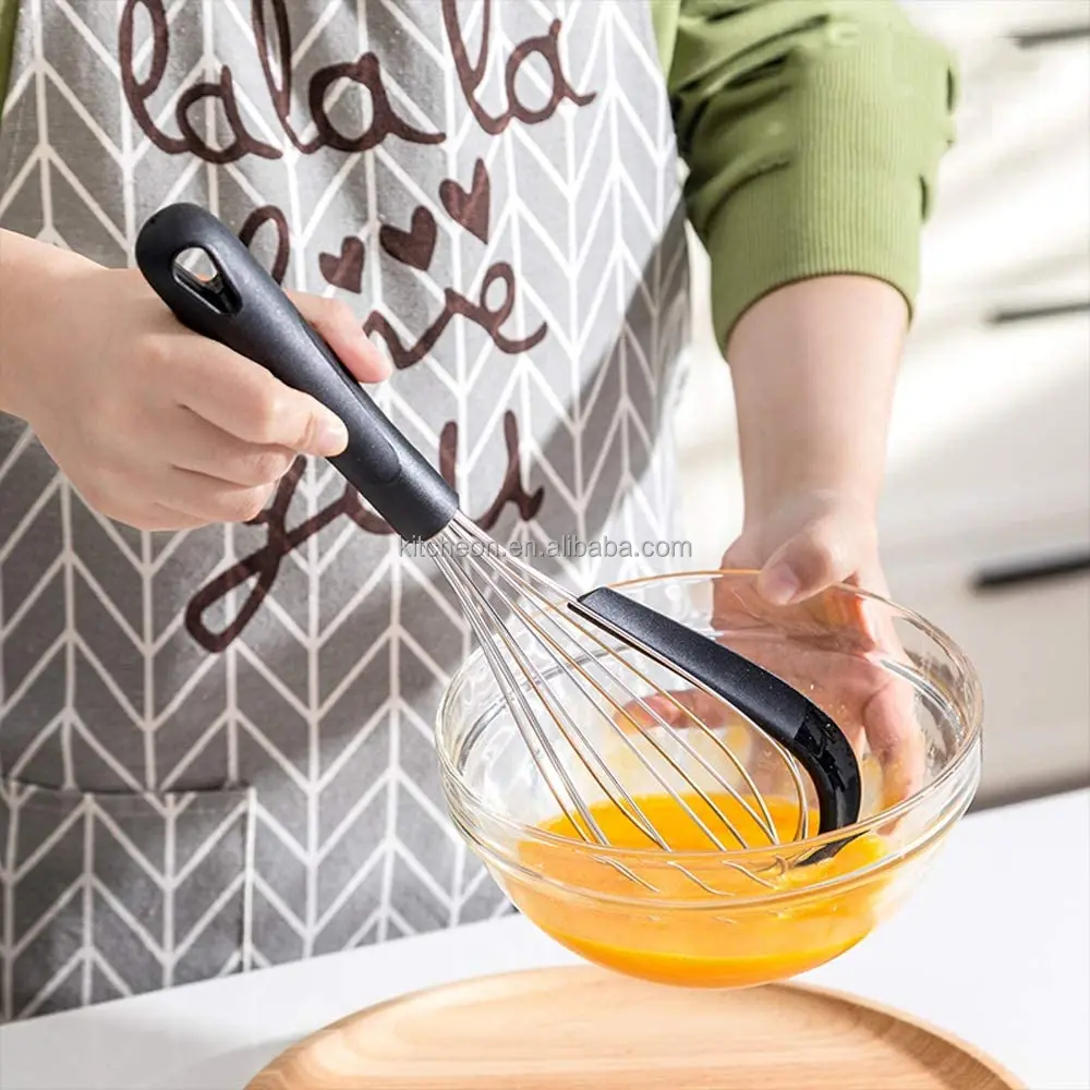 Manual Stainless Steel Egg Whisk With Silicone Scraper - Buy Egg Whisk ...