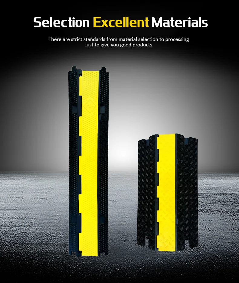 Rubber Cable Pipe Road Crossing Ramp,60*60mm One Channel Pipe Protector ...