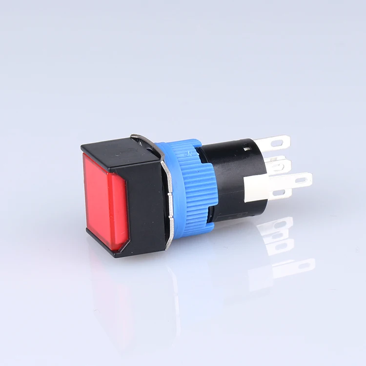16mm 5 Pin Square Head Light Plastic Electrical LED Push Button ...