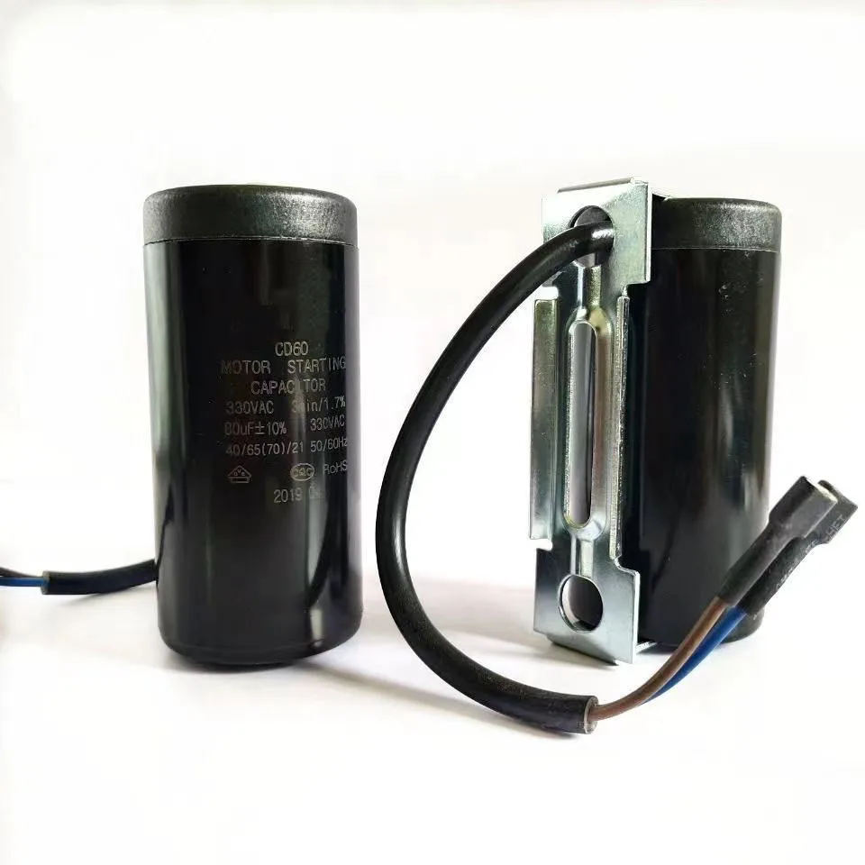 Round Motor Start Capacitor With Clamp Cd60 110v 220v Capacitor For ...