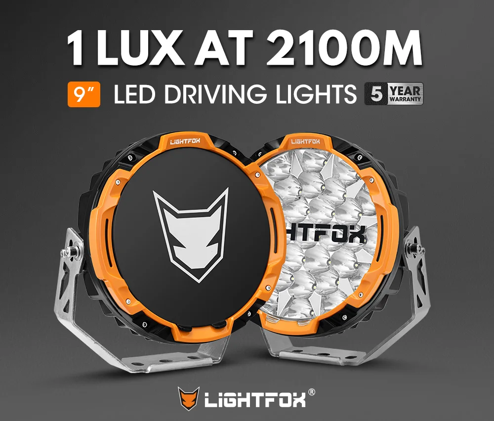 Lightfox High Power Super Bright Round 4x4 Offroad Spotlight 9 Inch Led ...