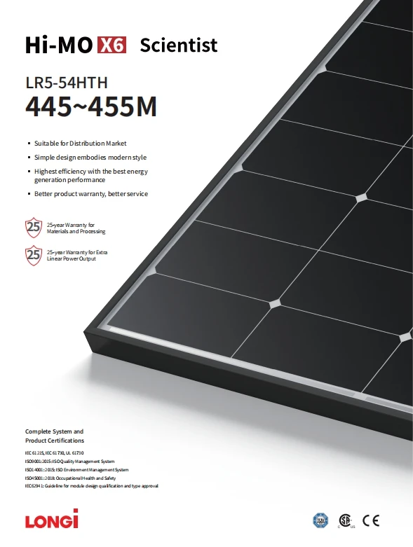Newest Longi Himo 6 Explorer Lr5-54hth 410w 415w 420w 425w 430w Mono Solar Panel A Grade Pv ...