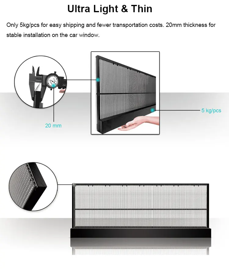 Full Color Car Rear Window Advertising - LED Taxi Display