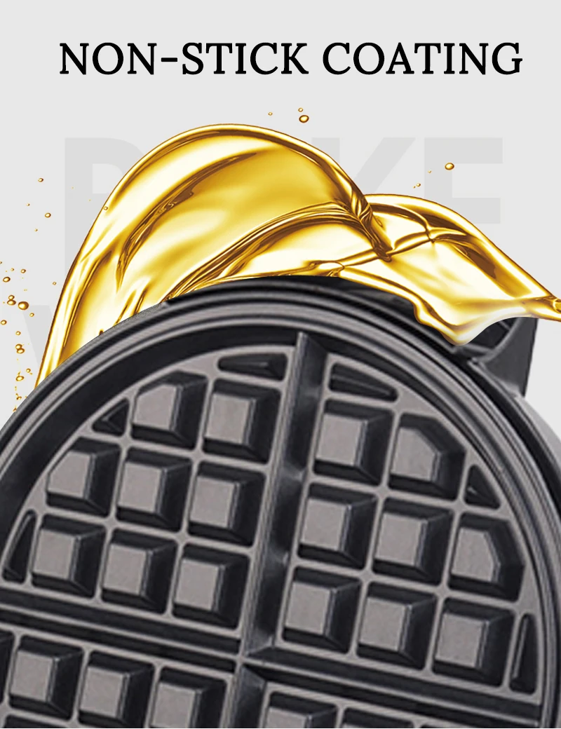 Stainless Steel Automatic Mini Waffle Iron Machine Multifunction ...