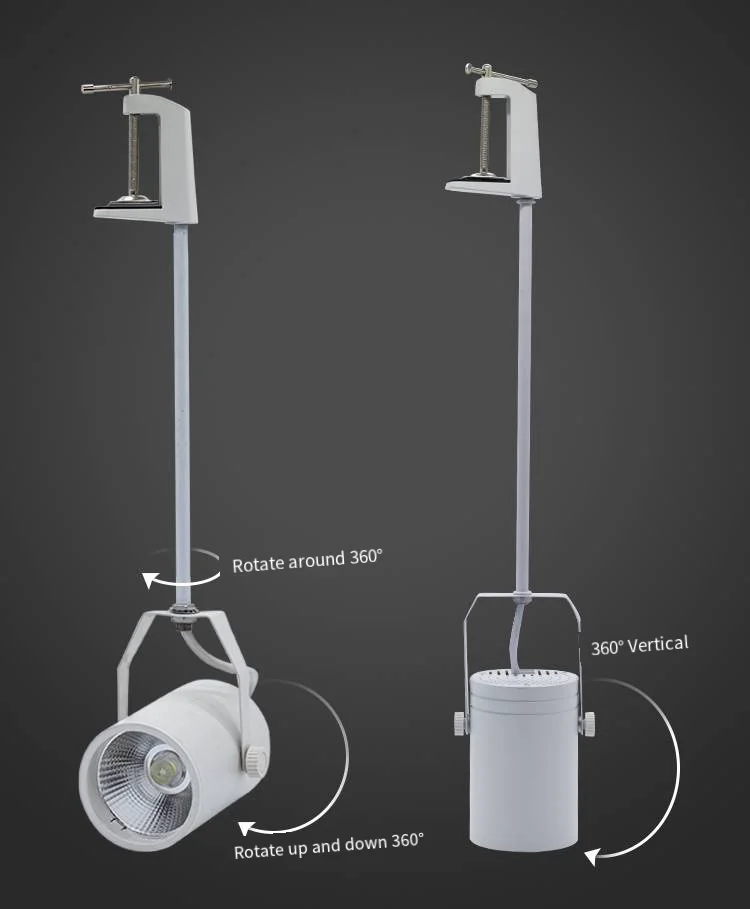 Exhibition Lighting - Long Arm Clip with LED Telescopic Spotlight
