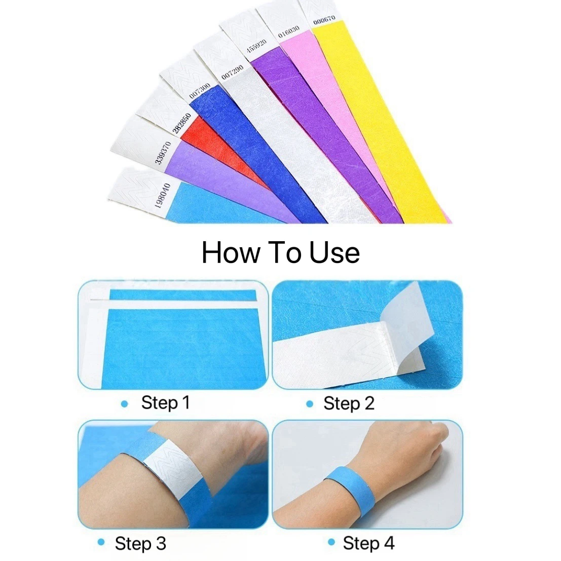 Printable PP Paper Wristbands Waterproof Disposable Identification ...