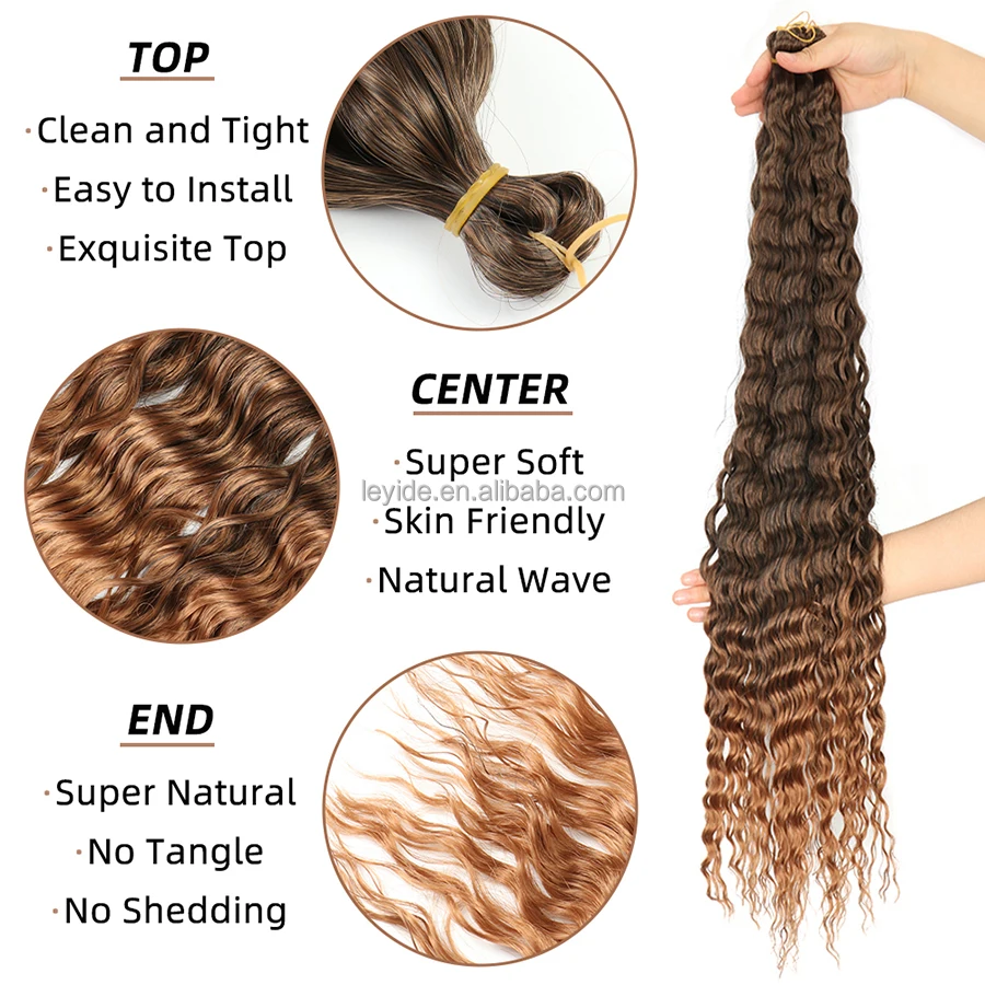 Cheap 120g 30 Inch Ocean Wave Crochet Hair Extensions Long Silky Curly Deep Wave Crochet ...