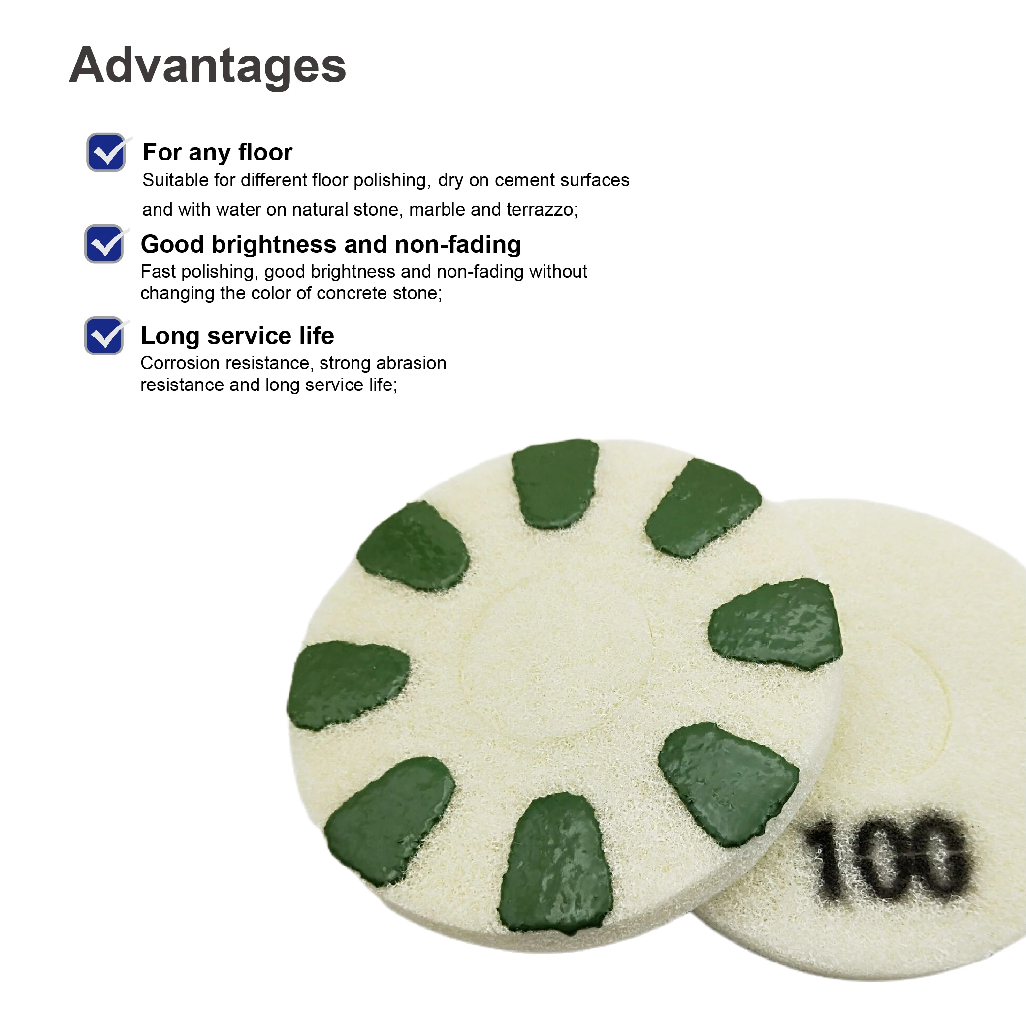 Wholesale Fast-Polishing 11 Inch Burnishing Pads for Concrete