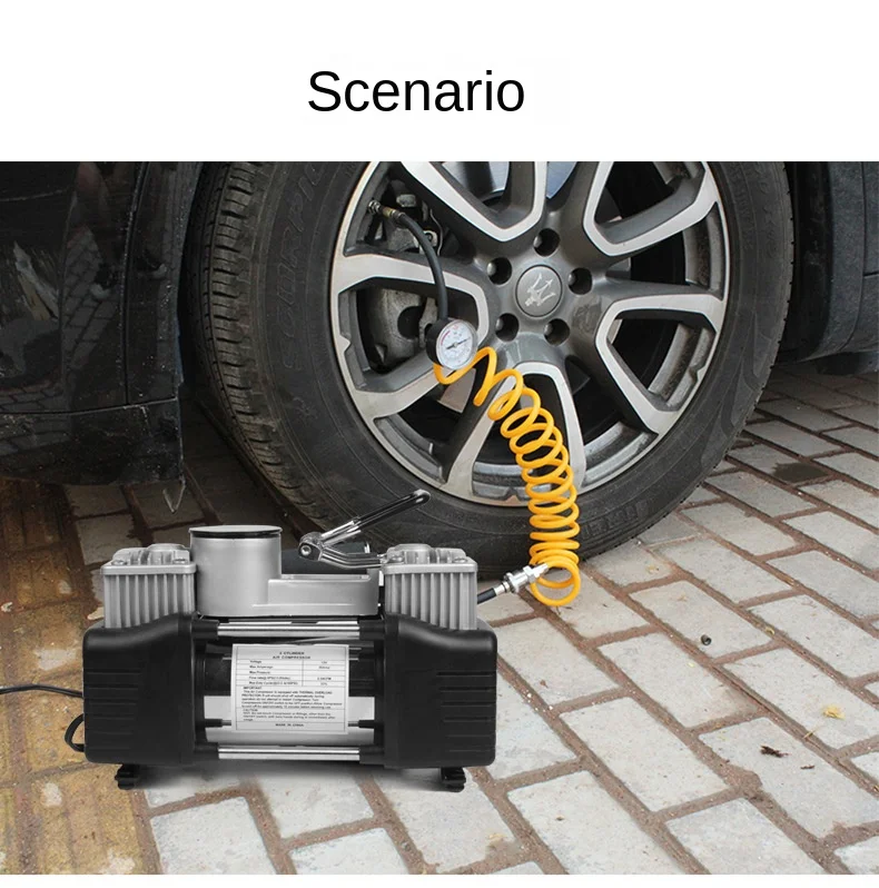 High Pressure Double Cylinder 12v Car Air Compressor