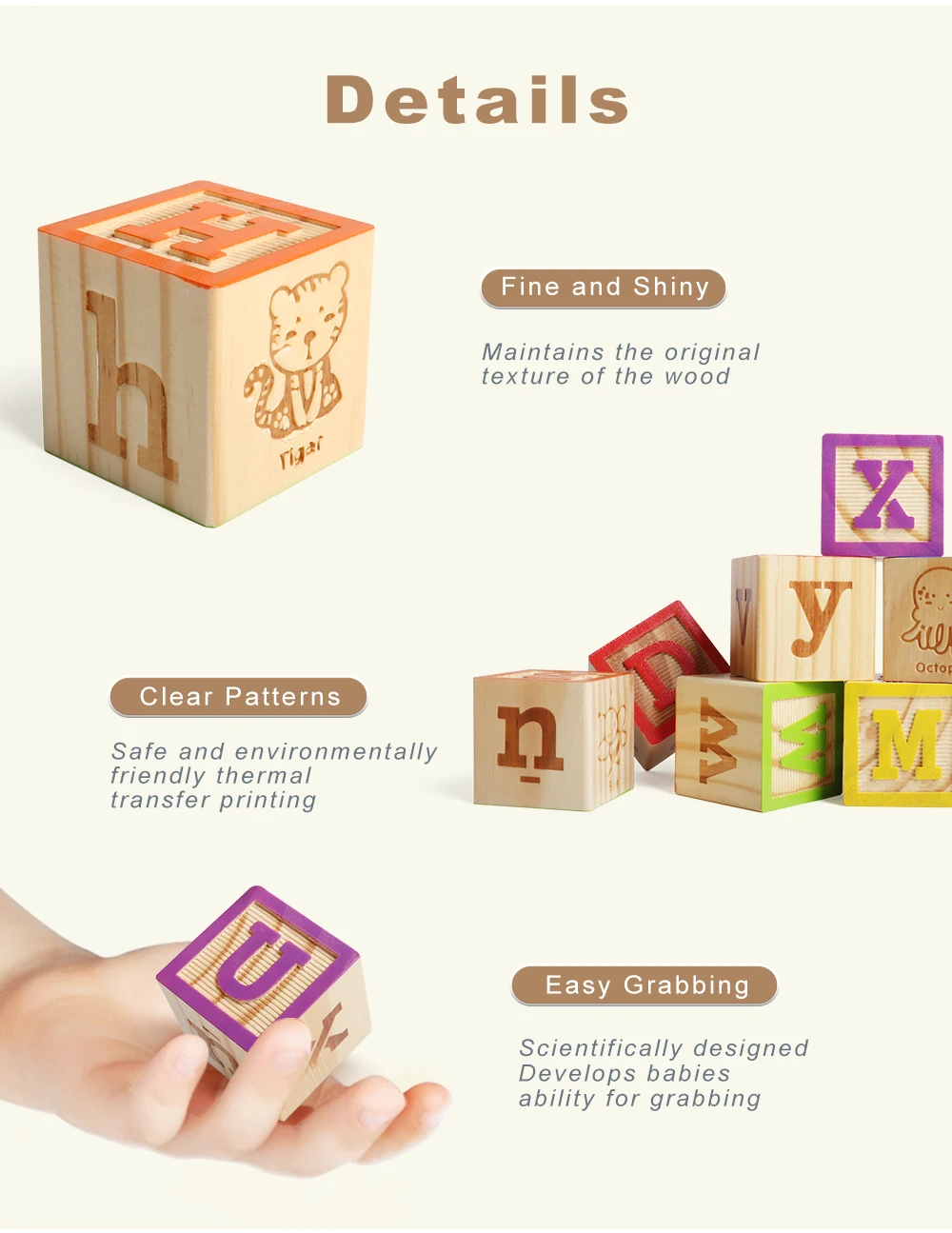 Educational Learning Wooden Letter Alphabet Blocks For Kids - Buy ...