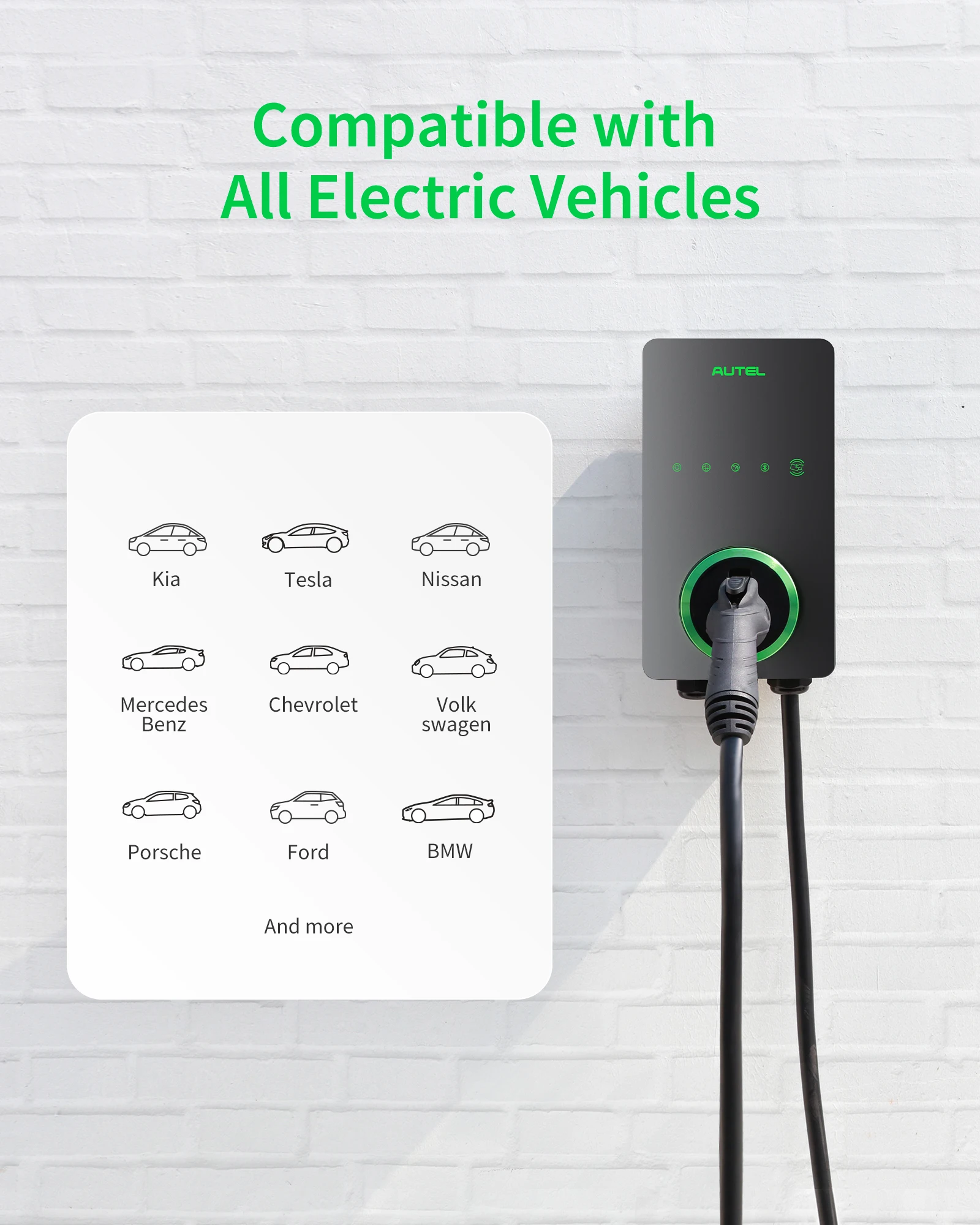 Autel Ev Charger Level 2 App Control Smart Ev Charging Station Type1 ...