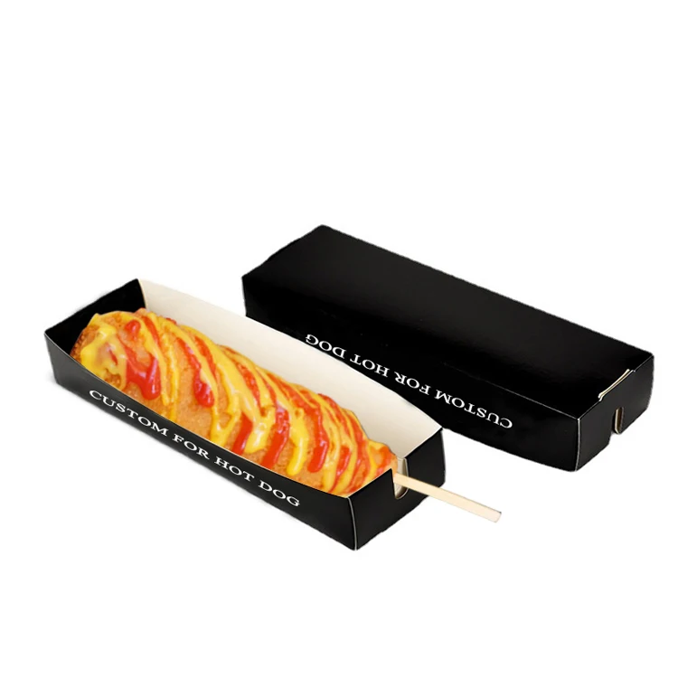 Customized Fast Food Grade Kraft Paper To Go Tray Hot Dog Packaging Box ...