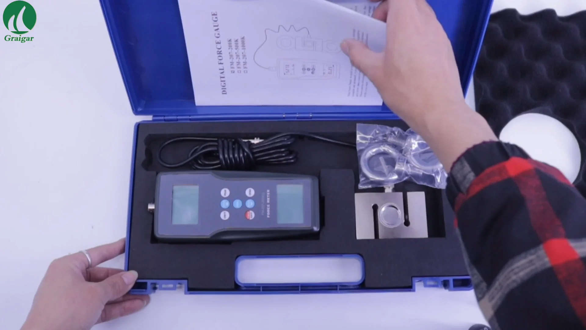 Fm-207-1000k Digital Force Gauge With 3 Measurement Unit Force Range ...