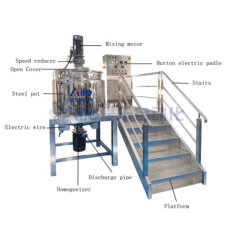500L Chemical Homogeneous Mixing Pot Shampoo Hand Gel Mixing Tank ...