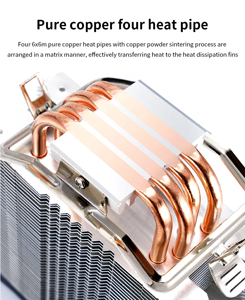 TISHRIC 120mm ARGB CPU Cooler Fan 4 Heat Pipe 4Pin PWM Intel LGA2011 ...