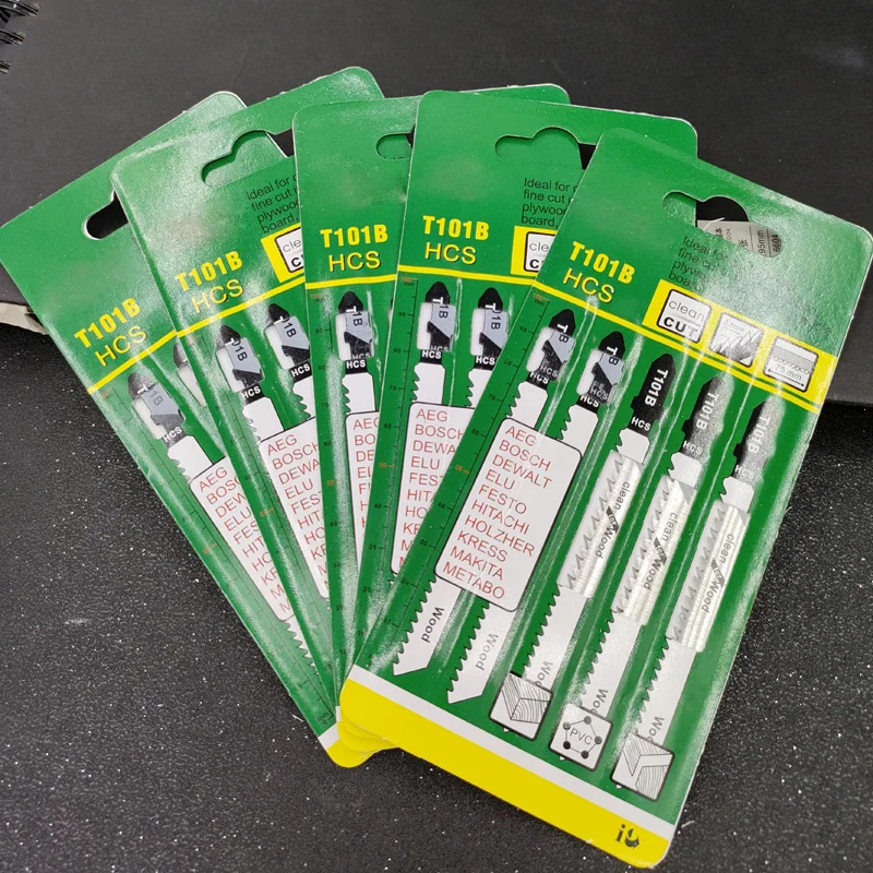 5pcs/set Hcs 10t Jig Saw Blades T101b For Fast Clean Cutting 2.5 Mm ...