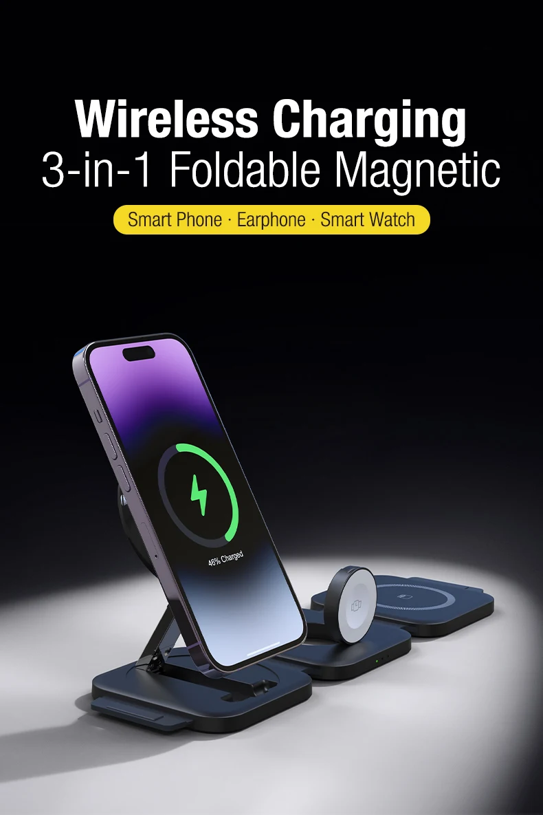 Custom Qi Wireless Charging Station 15w Fast Charging Travel Magnetic ...