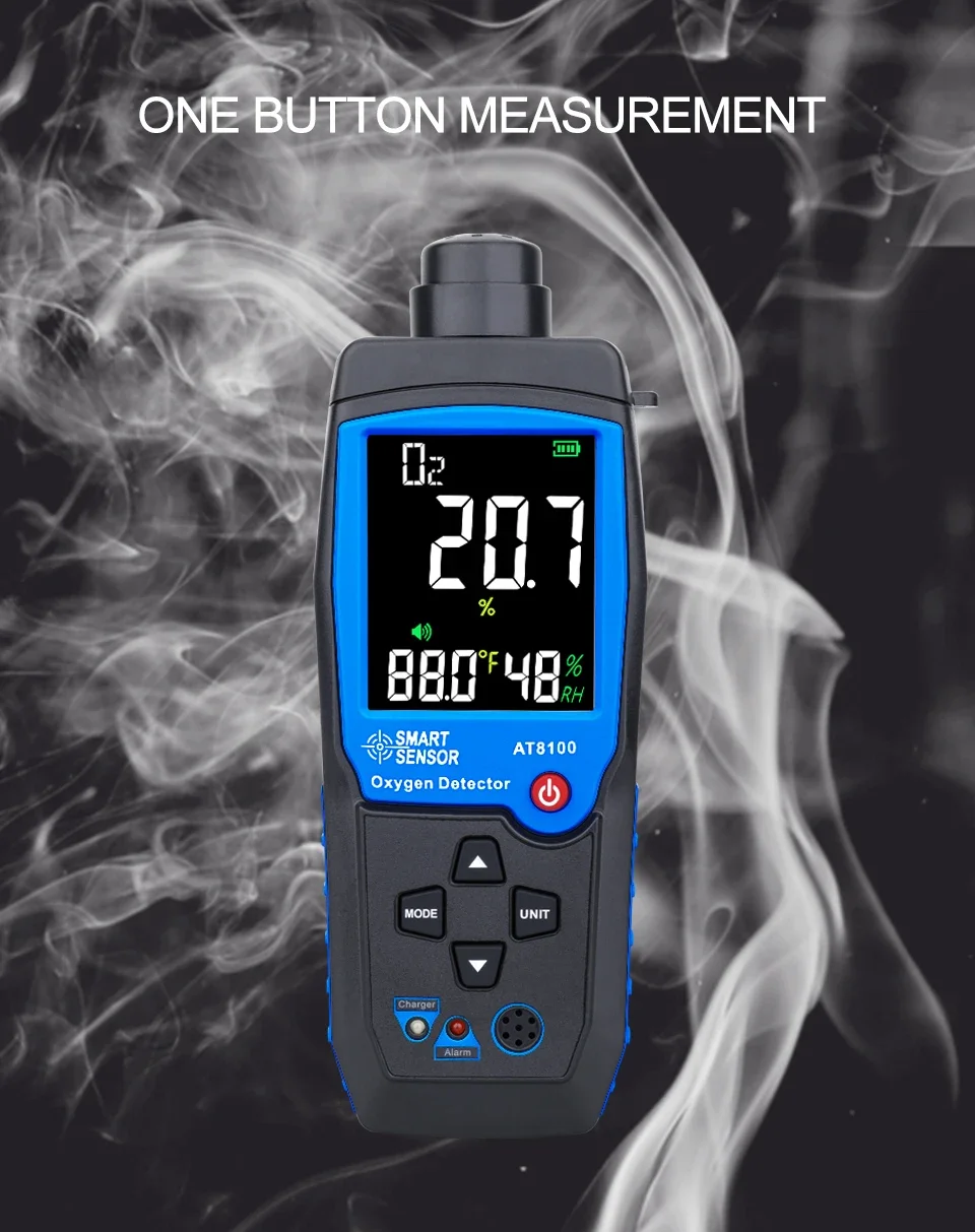 Smart Sensor At8100 Digital Oxygen Meter O2 Gas Detector 0-25% Vol ...
