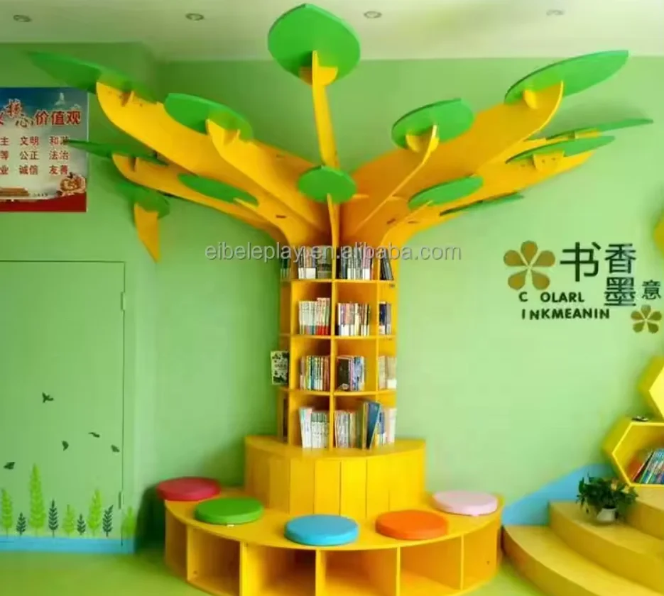High Quality Customized Children Library Room Furniture Set Bookshelf ...