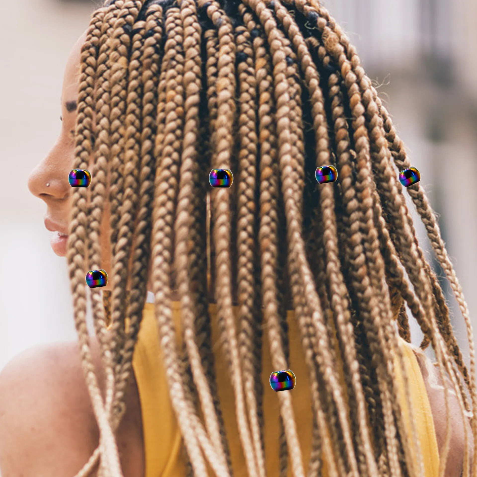 Dreadlocks Jewelry Fantasy Color Obsidian Hair Extension Ring Plastic ...