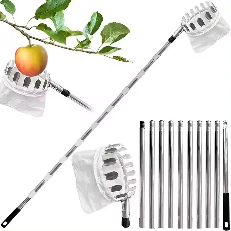 Qi Yun Picker With Handle Telescopic Fruit Picker Tool Stainless Steel ...