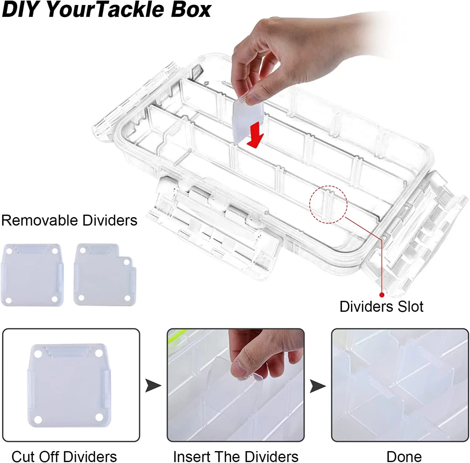 Waterproof Tackle Box Floating Airtight Stowaway Lure Box With ...