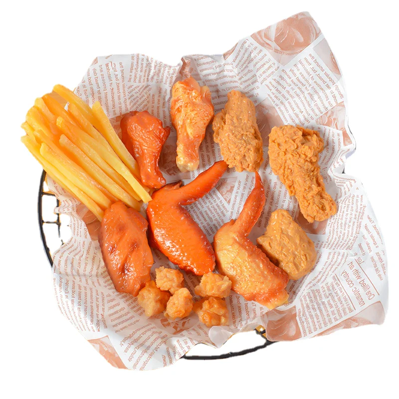 wangdun PVC simulation food Fried chicken legs wings Key chain fries ...