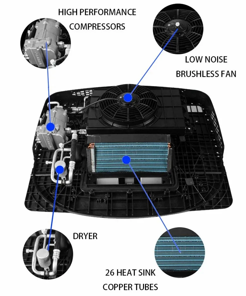 R134a Rooftop Truck Air Conditioner 12v 24v Apu Parking Cooler Car Air ...