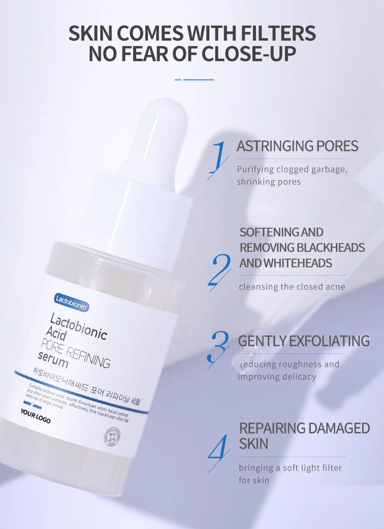 Korean Private Label Organic Lactobionic Acid Pore Shrinking Serum Anti ...