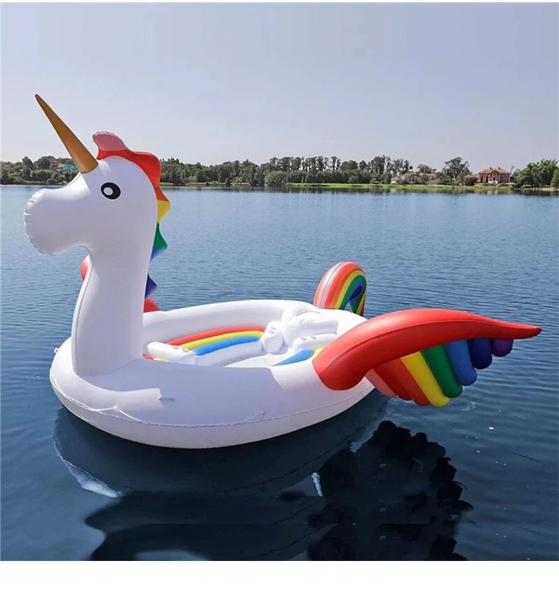 New Design Flamingo Peacock 6 Person Inflatable Floating Island Pool ...