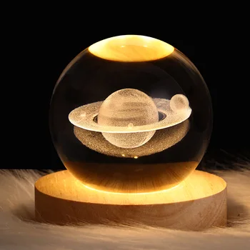 3d Art Crystal Ball Night Lamp Luminous Crystal Ball Decoration Solar ...