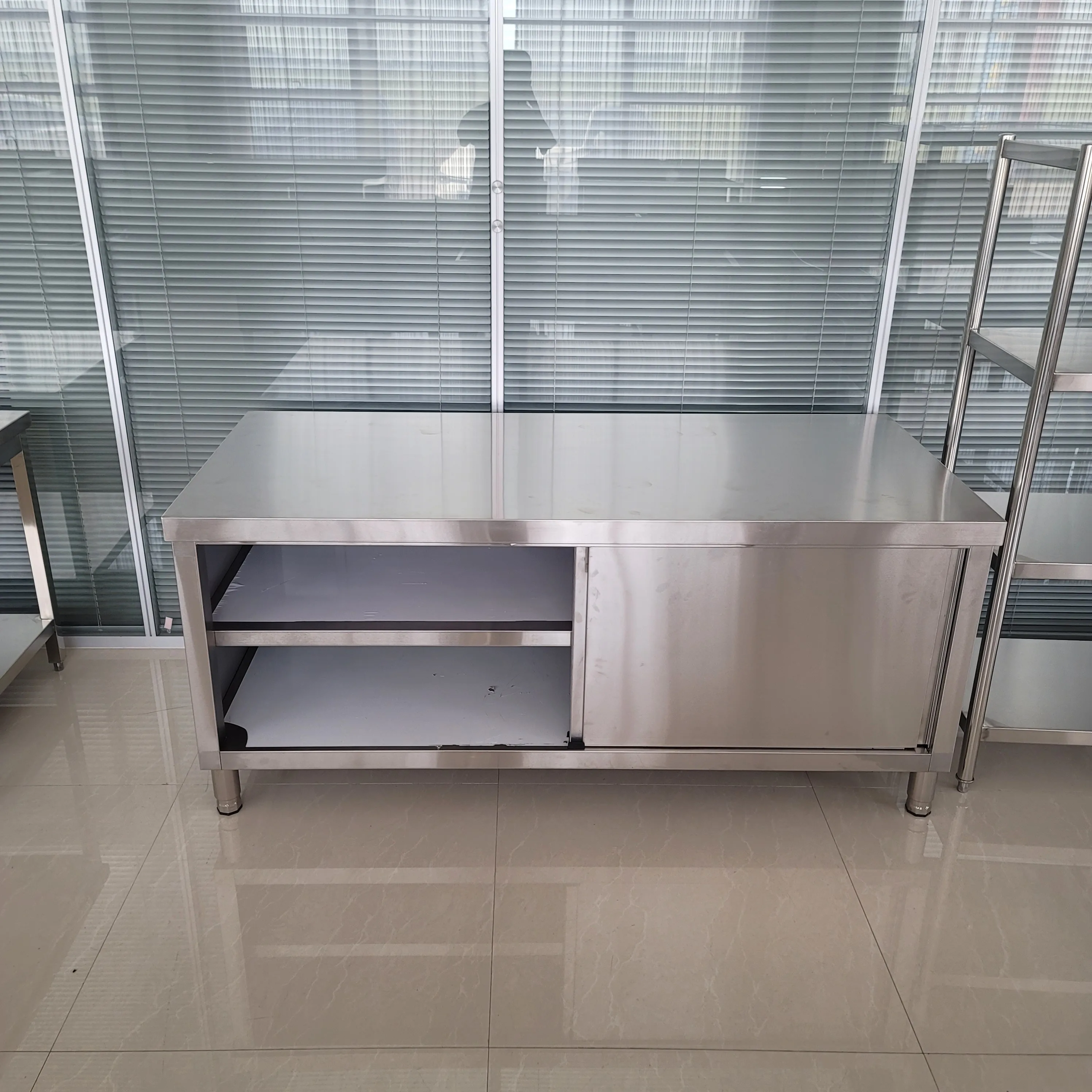 Modern Center Kitchen Restaurant Furniture Prefab Stainless Steel Work ...