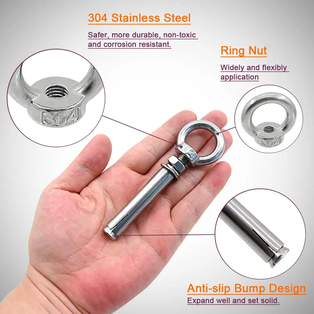 M6 M8 M10 Heavy Duty Stainless Steel Wall Ceiling Concrete Anchor ...