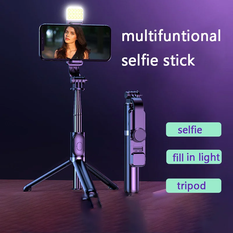 Fill Light Ble Tripod Selfie Stick Universal Mobile Broadcast Stand ...