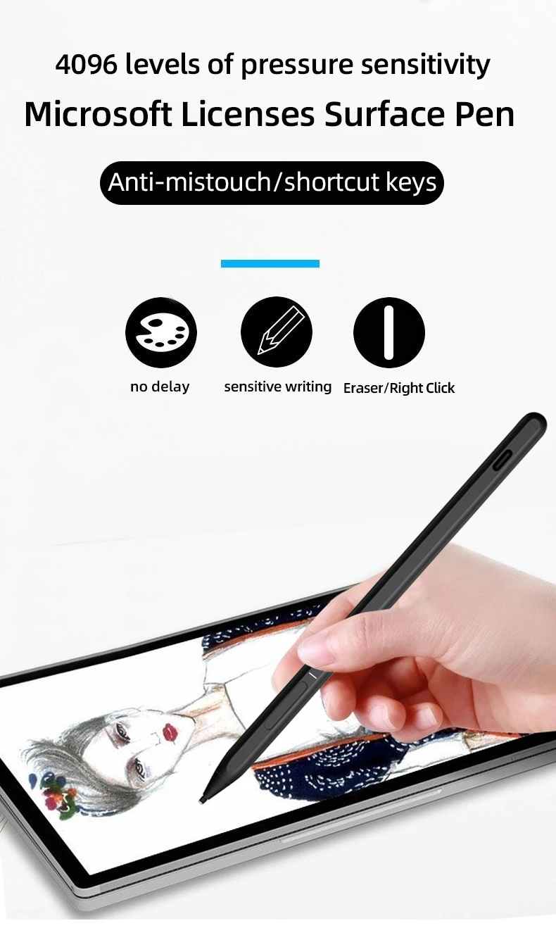 Microsoft Surface Pro Pen for Tablets Hp Active Stylus Pen With 1024 ...