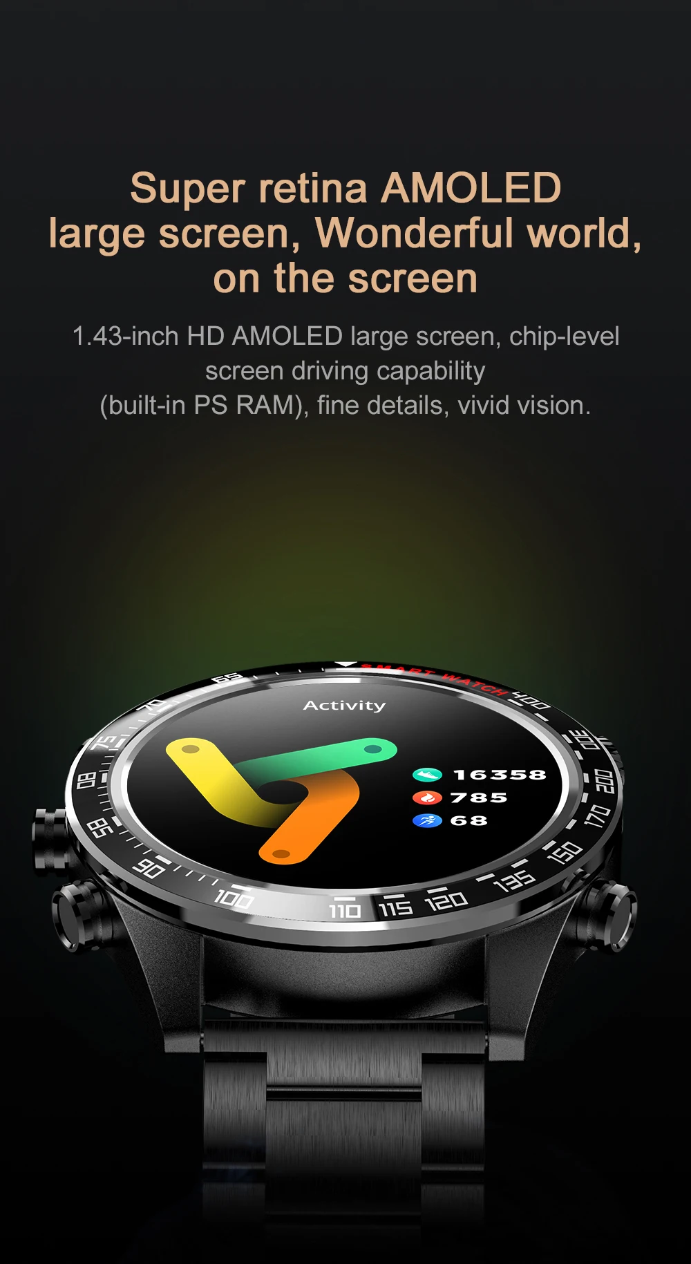 GAOKE CT11 Smart Watch - Luxury with 1.43 AMOLED Display