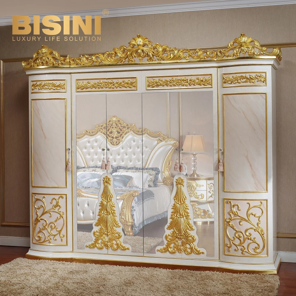 Impressive Golden Glazed 6-door Wardrobe Luxurious Bedroom Furniture ...