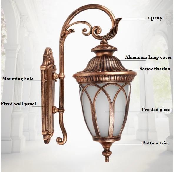 Nordic Style Waterproof Courtyard Outdoor Wall Hanging Glass Lamp ...